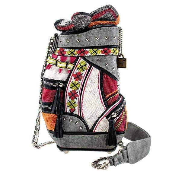Bags | Nwt New Mary Frances Dont Be Caddy Beaded Golf Bag Crossbody ...